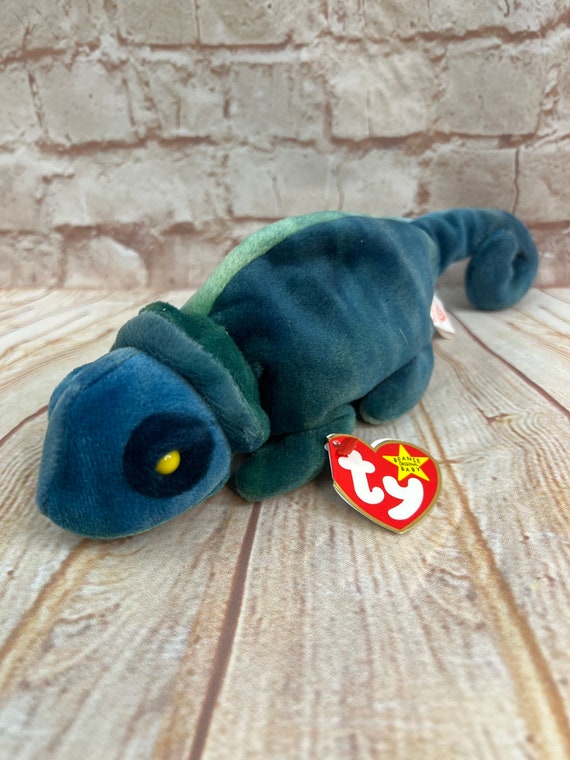 Vintage 1997 TY Rainbow the Chameleon Plush Stuffed Animal the | Etsy