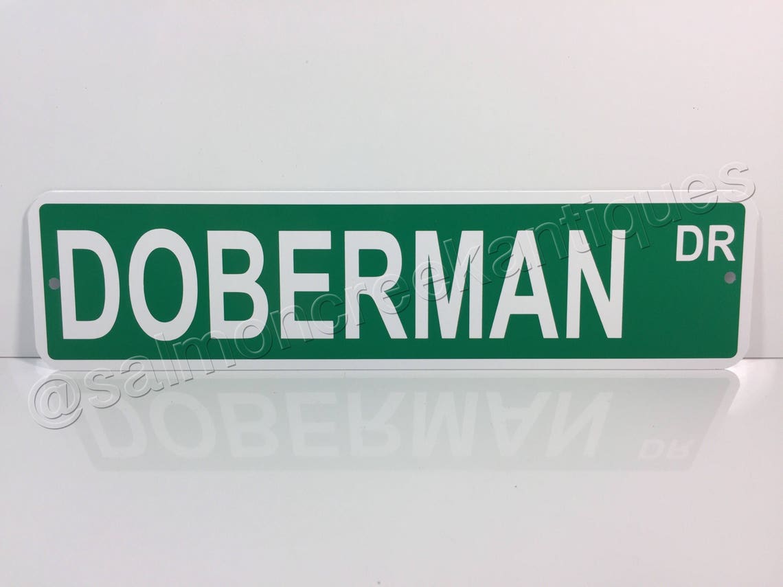 DOBERMAN DRIVE Street METAL Dog House Sign 3x12 - Etsy