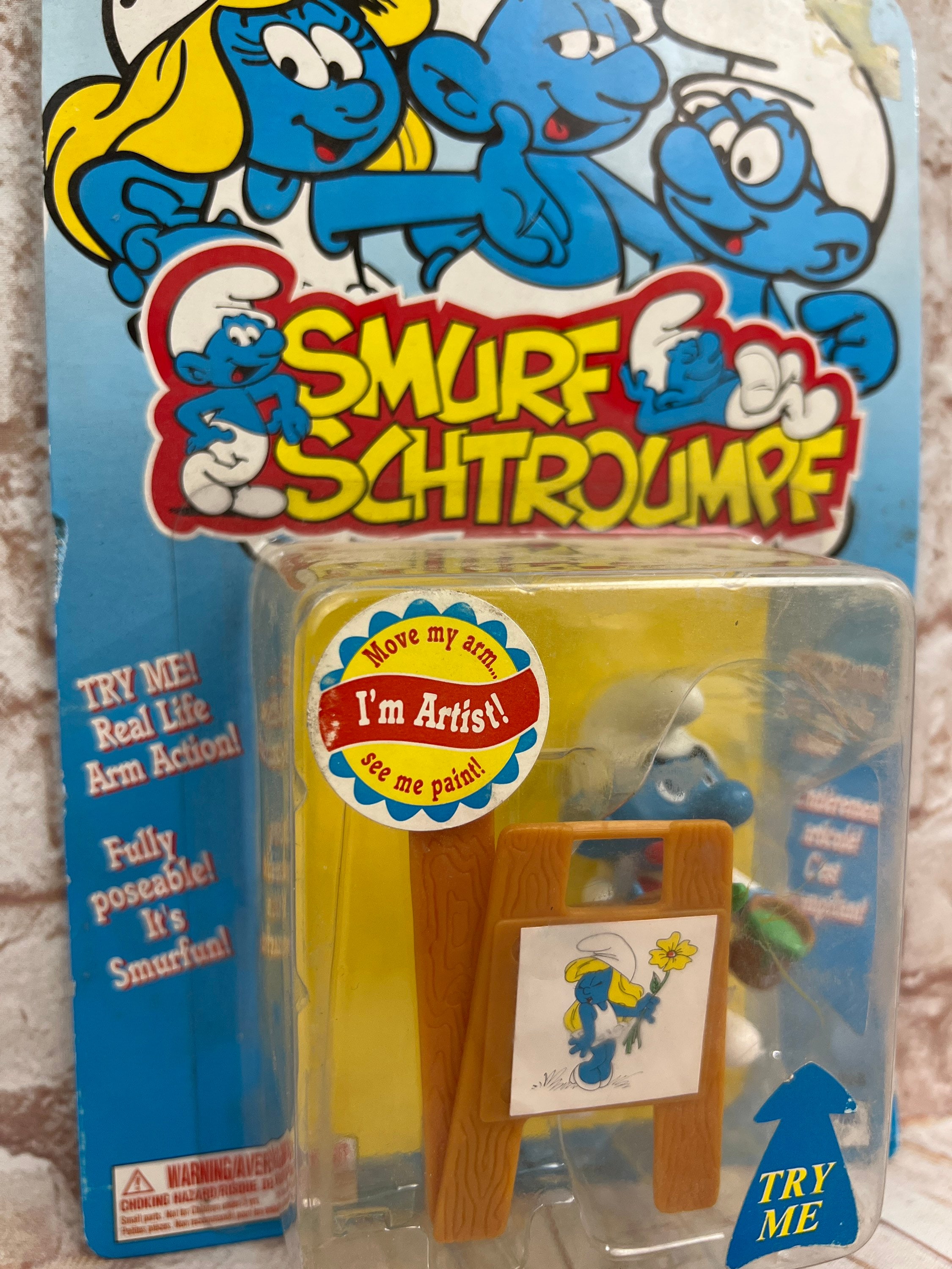 Vintage 1996 the Smurfs Artist Smurf Poseable Action Figure - Etsy
