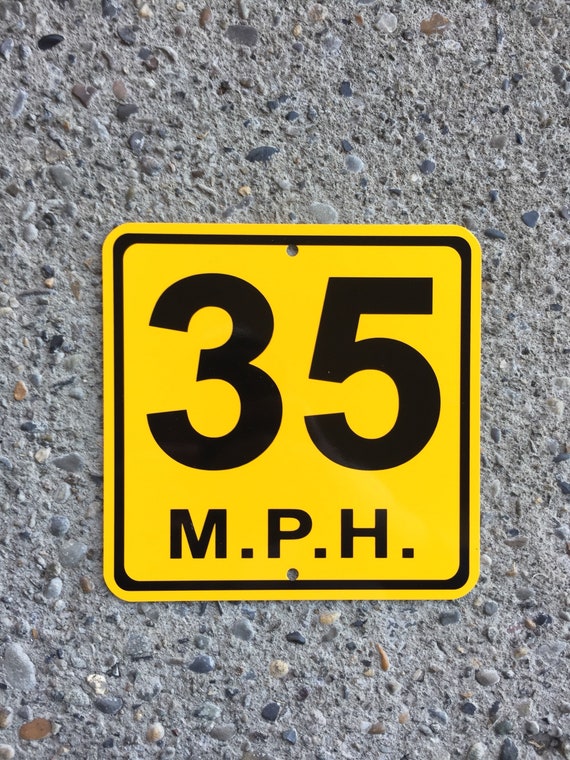 Speed Limit 35 MPH Metal Caution Street Sign 6x6 | Etsy