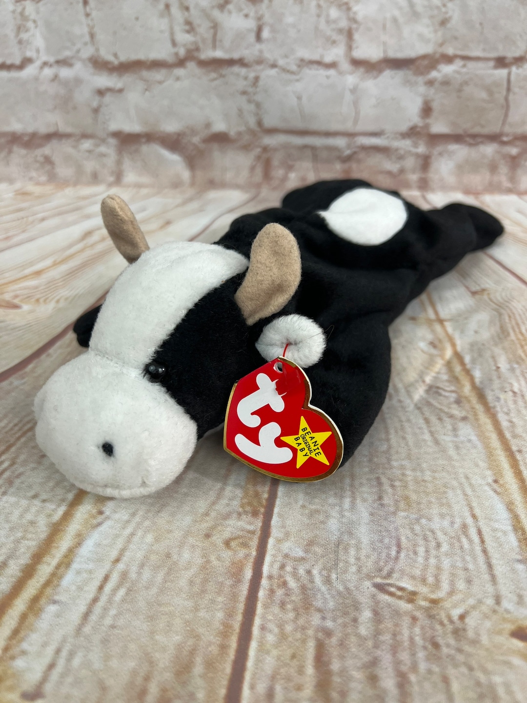 Vintage 1994 TY Daisy the Cow Plush Stuffed Animal the Original Beanie ...