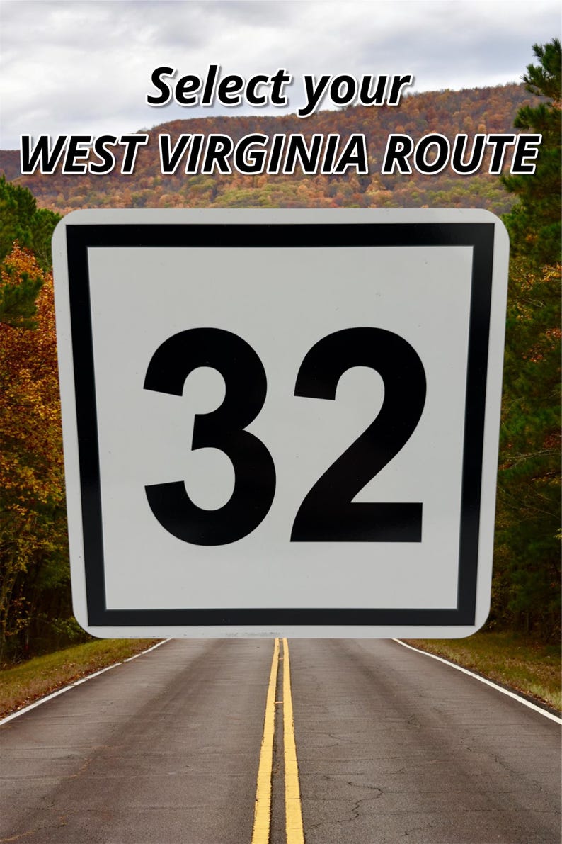 West Virginia Custom Route Sign: Personalized Metal Highway Sign - Etsy