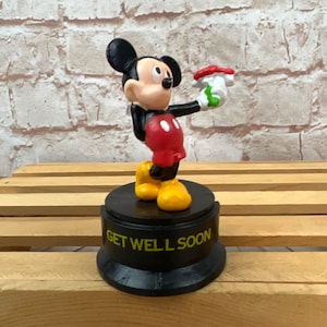 Vintage Disney Mickey Mouse get Well Soon Trophy Mini PVC Miniature 3 ...