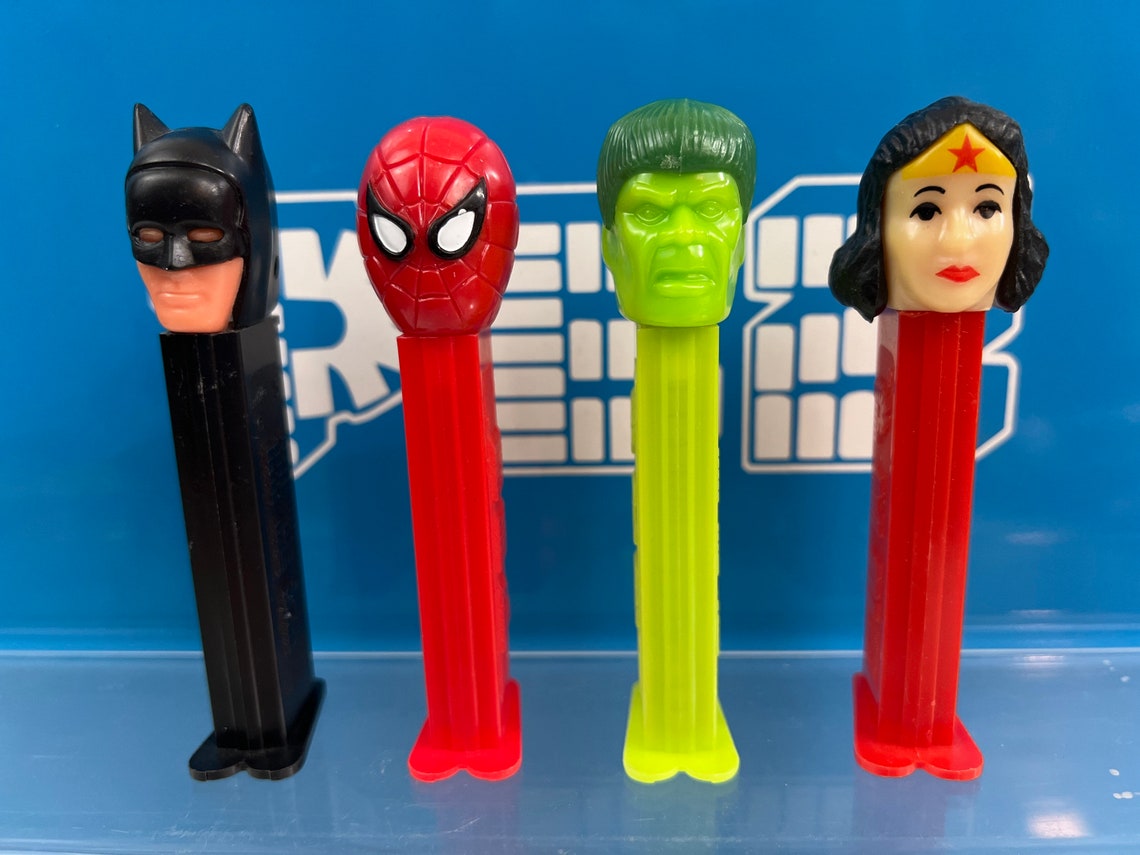 Original Set of 4 Marvel Superheroes PEZ Dispensers Lot Batman | Etsy