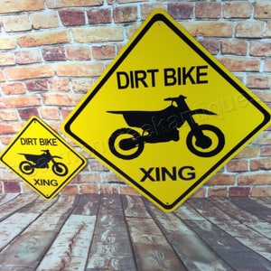 Dirt Bike Xing Mini Metal Yellow Caution Crossing Sports Motorcycle ...