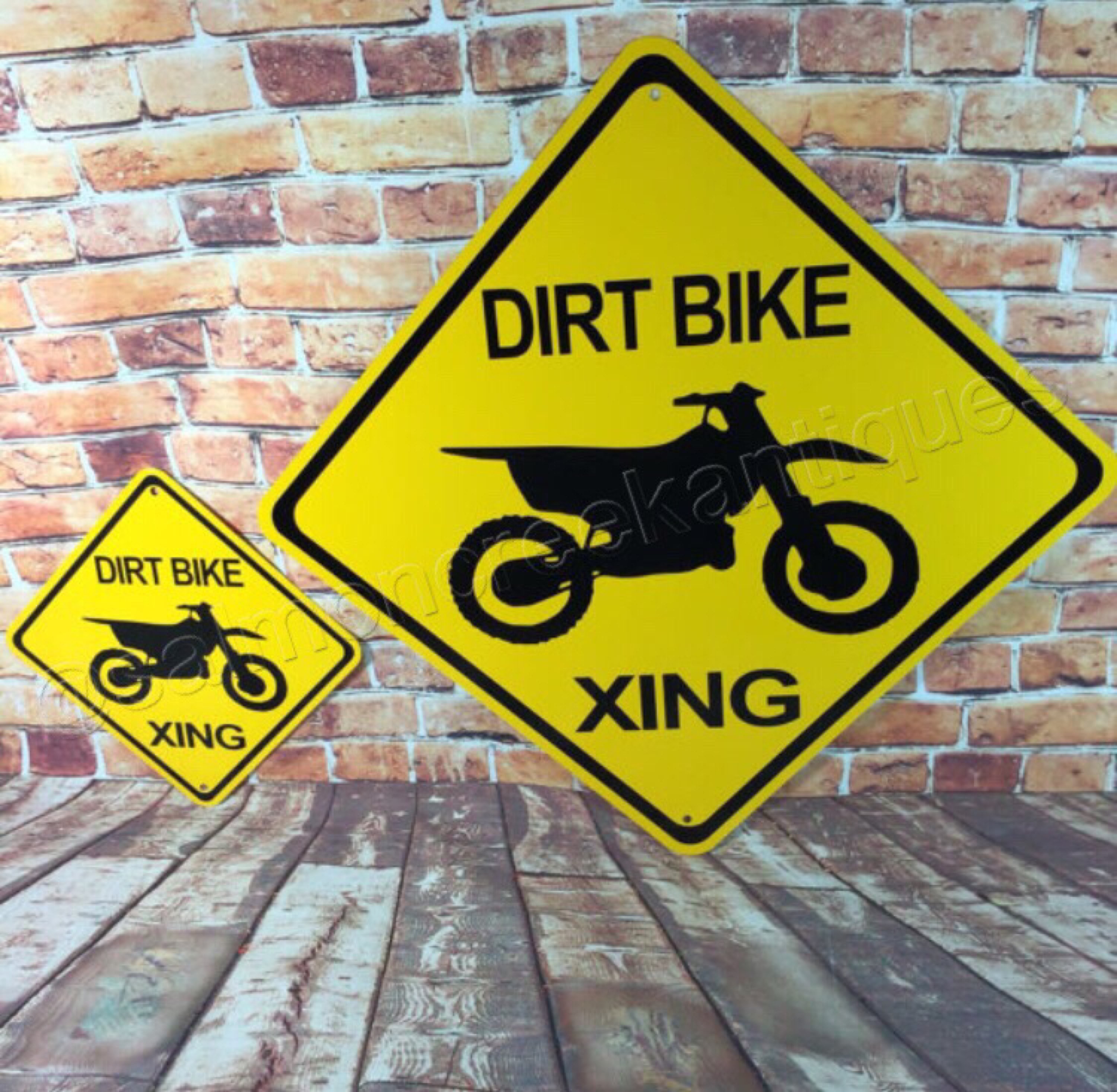 Dirt Bike Xing Mini Metal Yellow Caution Crossing Sports - Etsy