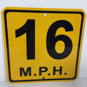 Speed Limit 16 MPH Metal Caution Street Sign 6"x6" or 12"x12" NEW (2 ...