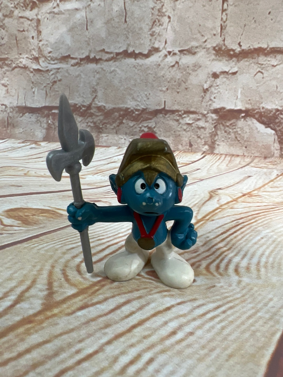 Vintage 1978 Roman Knight Guard Smurf Mini PVC Miniature Action Figure ...