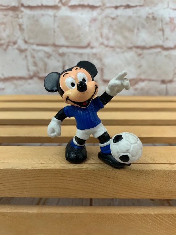 Vintage Mickey Mouse Playing Soccer in Blue Disney Miniature - Etsy