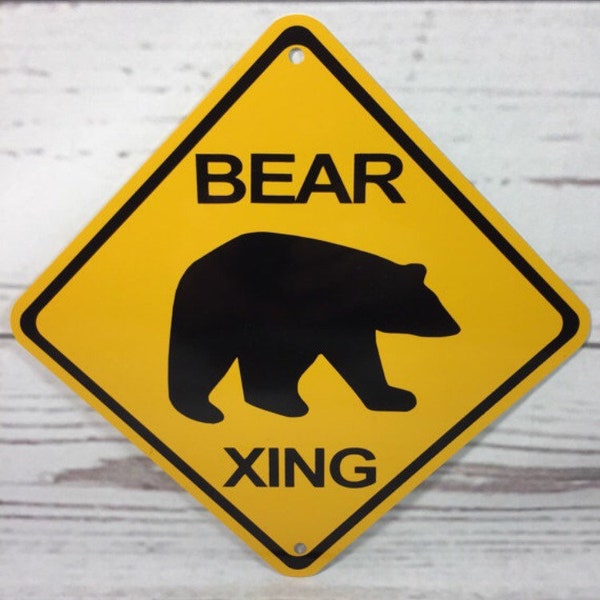 Bear Crossing Sign - Etsy
