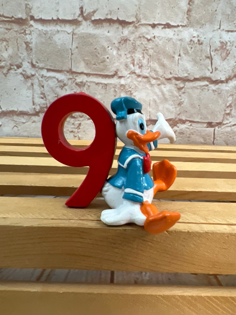 Vintage Disney Donald Duck Number 9 9th Birthday Cake-topper Mini PVC ...