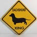 DACHSHUND Xing Metal Caution Yellow Dog Crossing Sign - Etsy