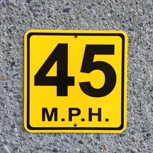Speed Limit 45 MPH Metal Caution Street Sign 6"x6" or 12"x12" NEW (2 ...
