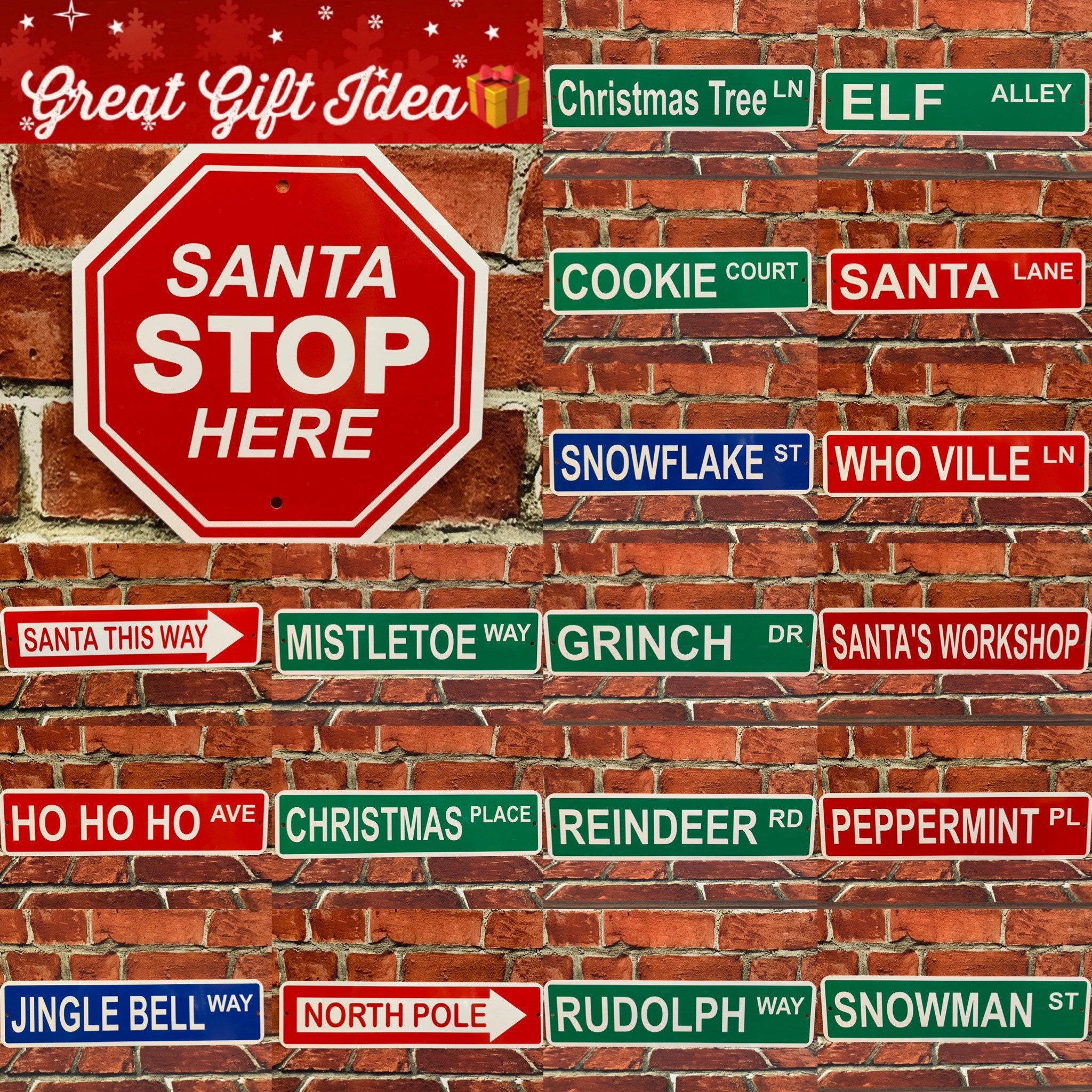 Grinch Drive METAL Christmas Street Sign 3"x12" New & Handmade! - Etsy
