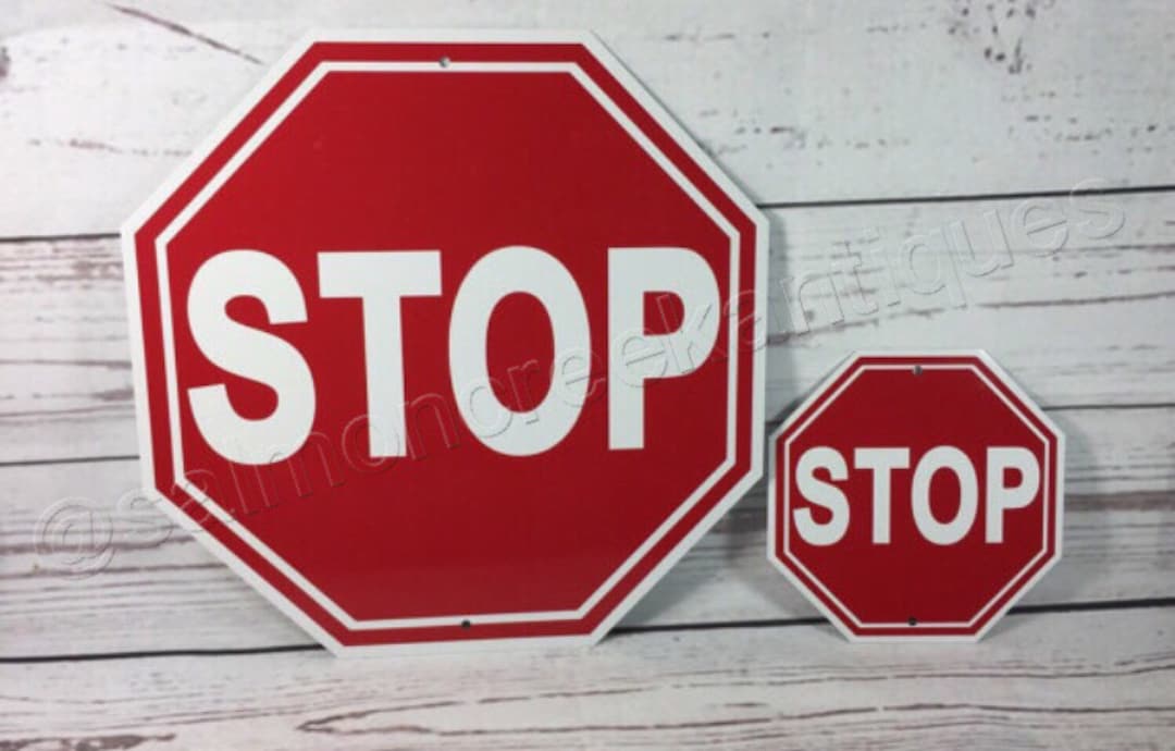 STOP Mini Metal Home Street Road Property Sign 6"x6" or 12"x12" NEW (2 ...