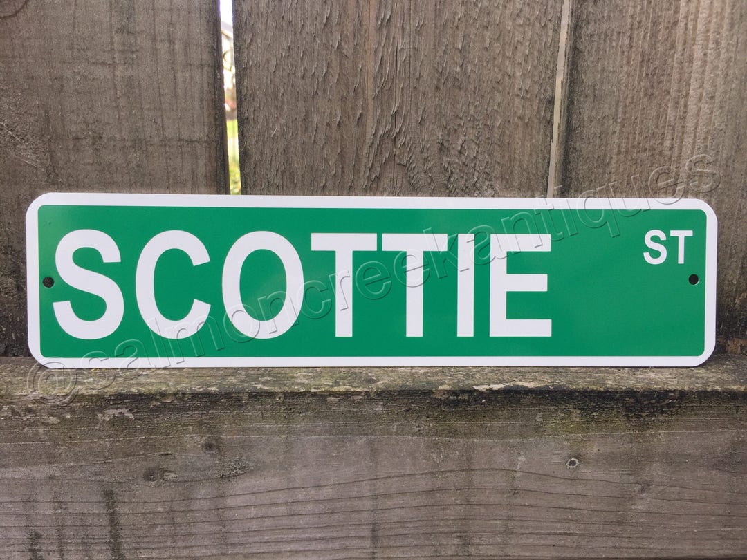 SCOTTIE Street METAL Dog House Sign 3"x12" New & Handmade! - Etsy
