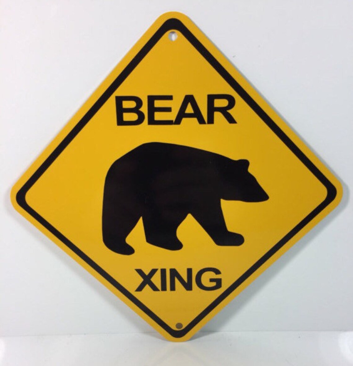 Bear Xing Metal Yellow Caution Crossing Sign 6x6 | Etsy