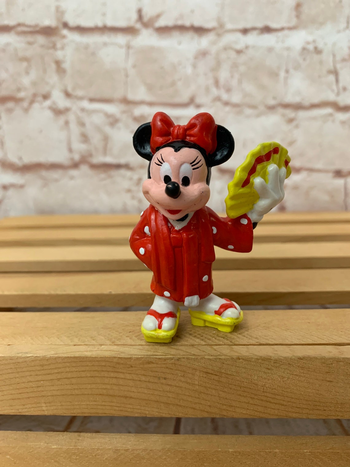 Vintage Disney Japanese Minnie Mouse with fan Mini PVC | Etsy