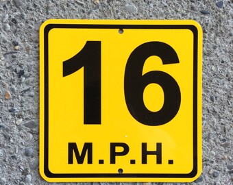 16 Mph Road Sign - Etsy