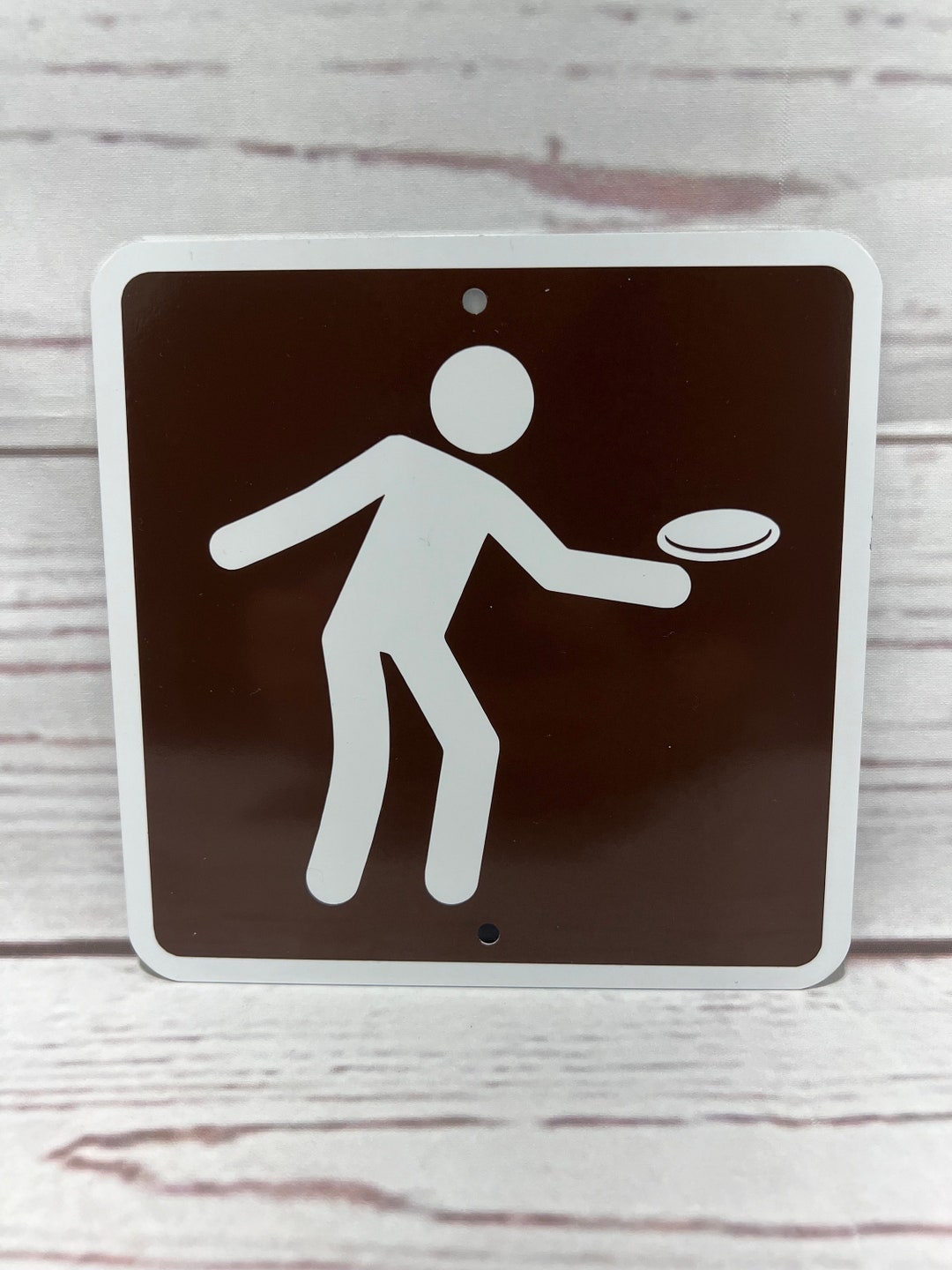 Playing Frisbee Metal Park & Recreation Beach Disc Golf Sign 6"x6" or ...