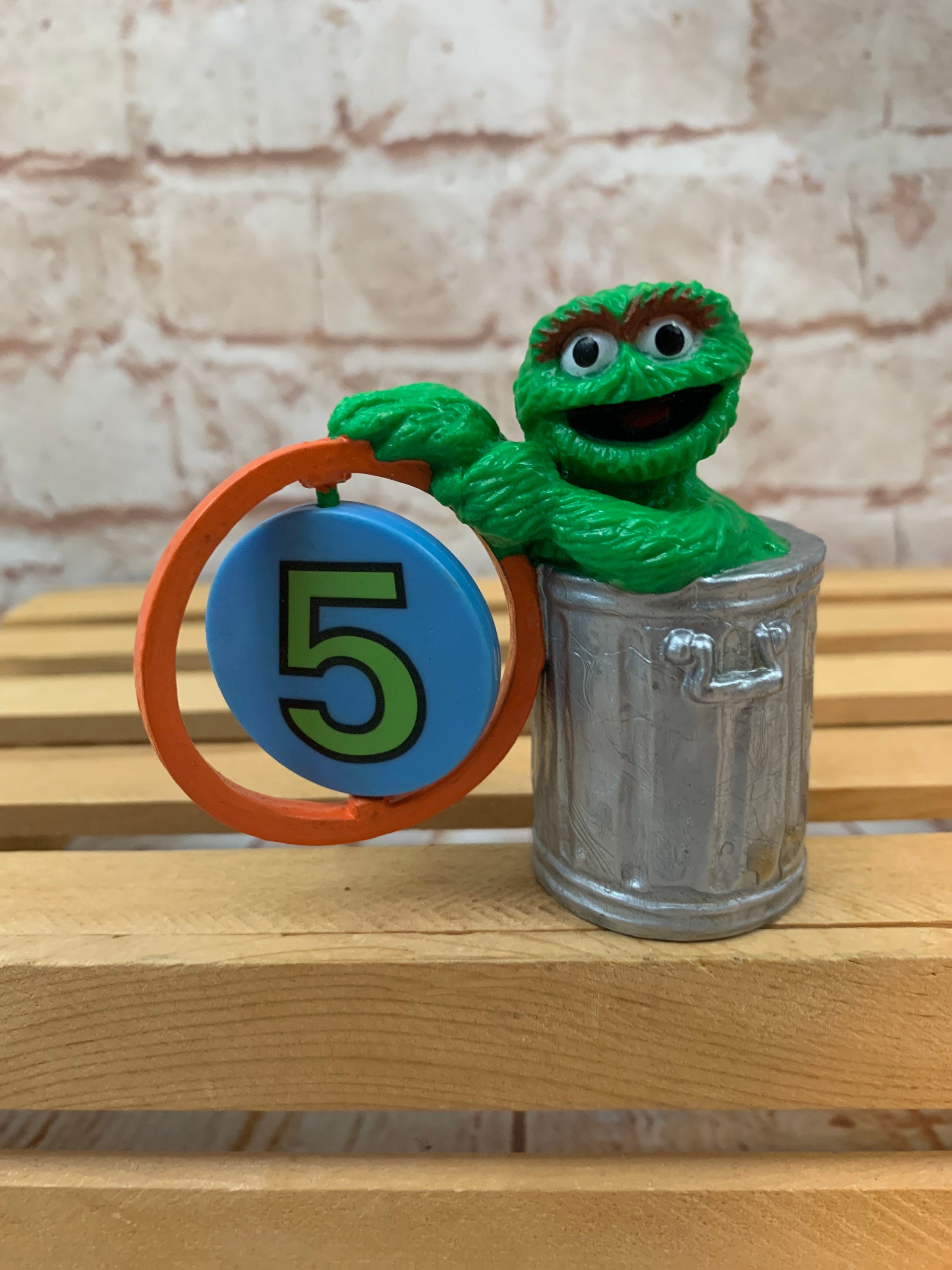 Vintage Sesame Street Oscar the Grouch in Trash Can With - Etsy