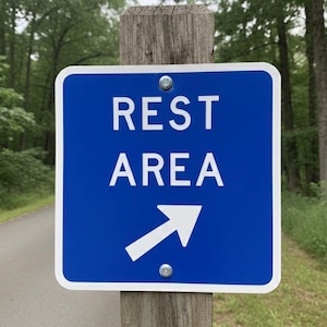 Rest Area Metal Sign: Home Decor, Road Trip Decor (6"x6" or 12"x12") - Etsy