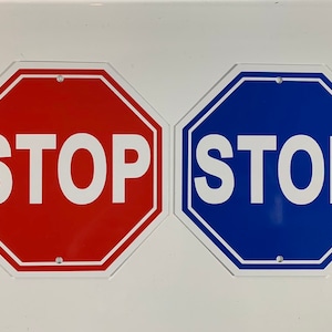 STOP Mini Metal Home Street Road Property Sign 6"x6" or 12"x12" NEW (2 ...