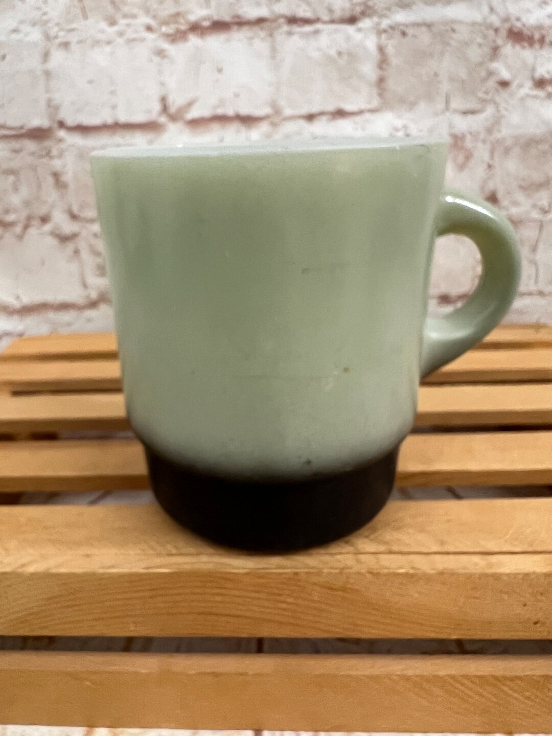 Vintage Fire King Ware Stackable Black / Grey Ombré Milk Glass Coffee ...