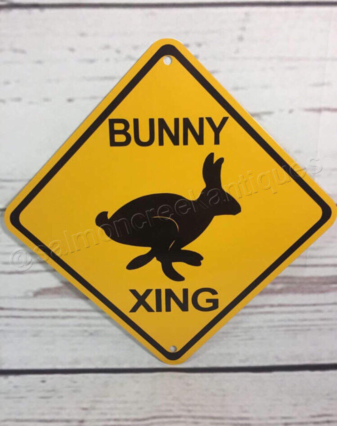 Bunny Xing Mini Metal Yellow Farm Caution Crossing Sign 6"x6" or 12"x12 ...