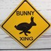 Bunny Xing Mini Metal Yellow Farm Caution Crossing Sign 6x6 or 12x12 ...