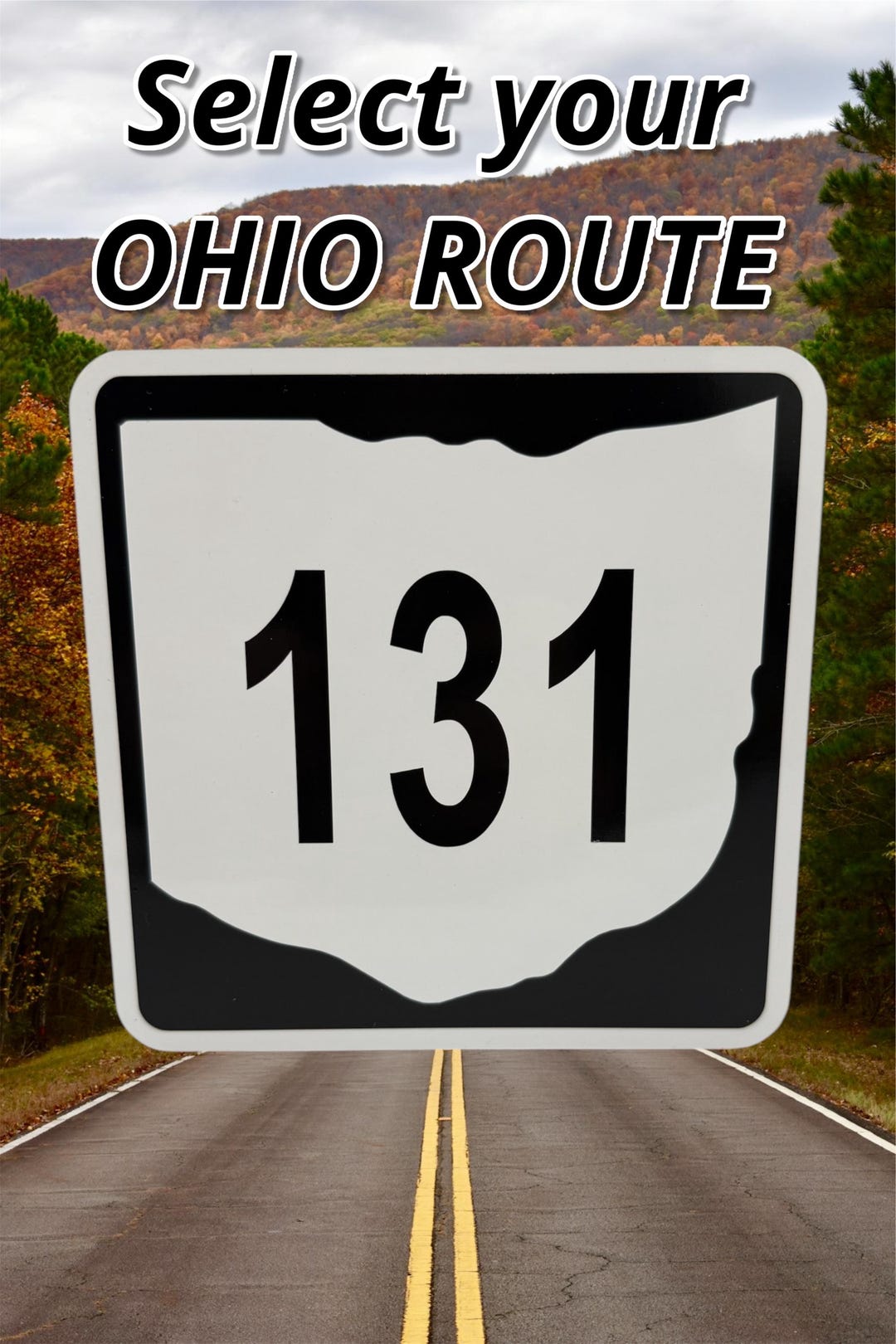 OHIO CUSTOM State ROUTE Metal Aluminum Highway Road Sign 6"x6" or 12 ...