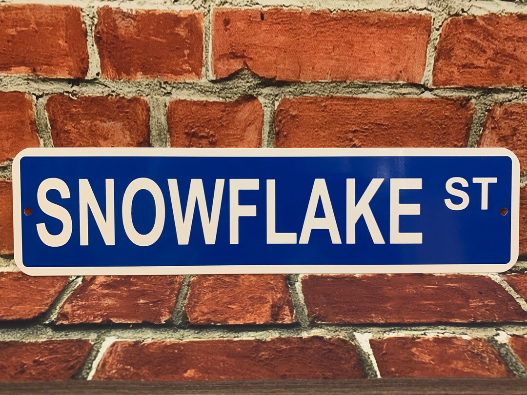 Snowflake Street METAL Christmas Street Sign 3x12 New & Handmade - Etsy