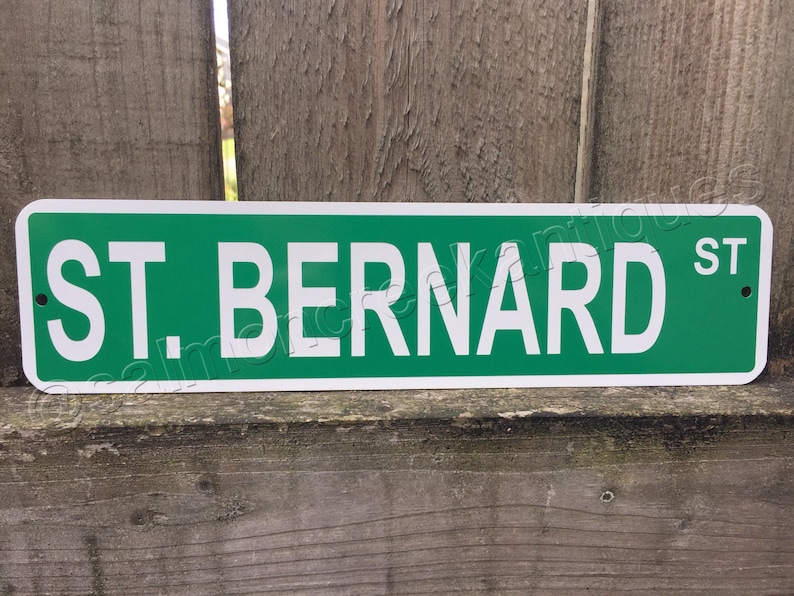 ST. BERNARD Street METAL Dog House Sign 3x12 New & | Etsy