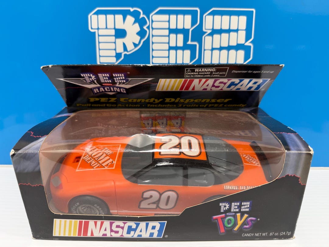 Vintage NASCAR PEZ Dispenser Joey Logano Home Depot Race Car, Pull & Go ...