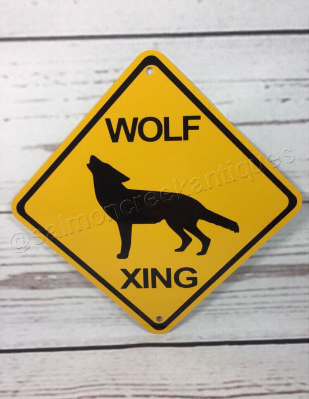 Wolf Xing Mini Metal Yellow Farm Caution Crossing Sign 6"x 6" or 12"x12 ...