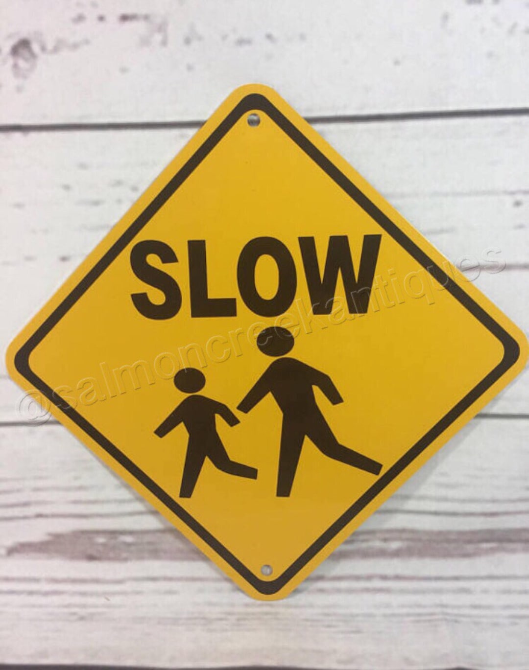 SLOW Children at Play Metal Sign - Yellow Caution Sign - Etsy