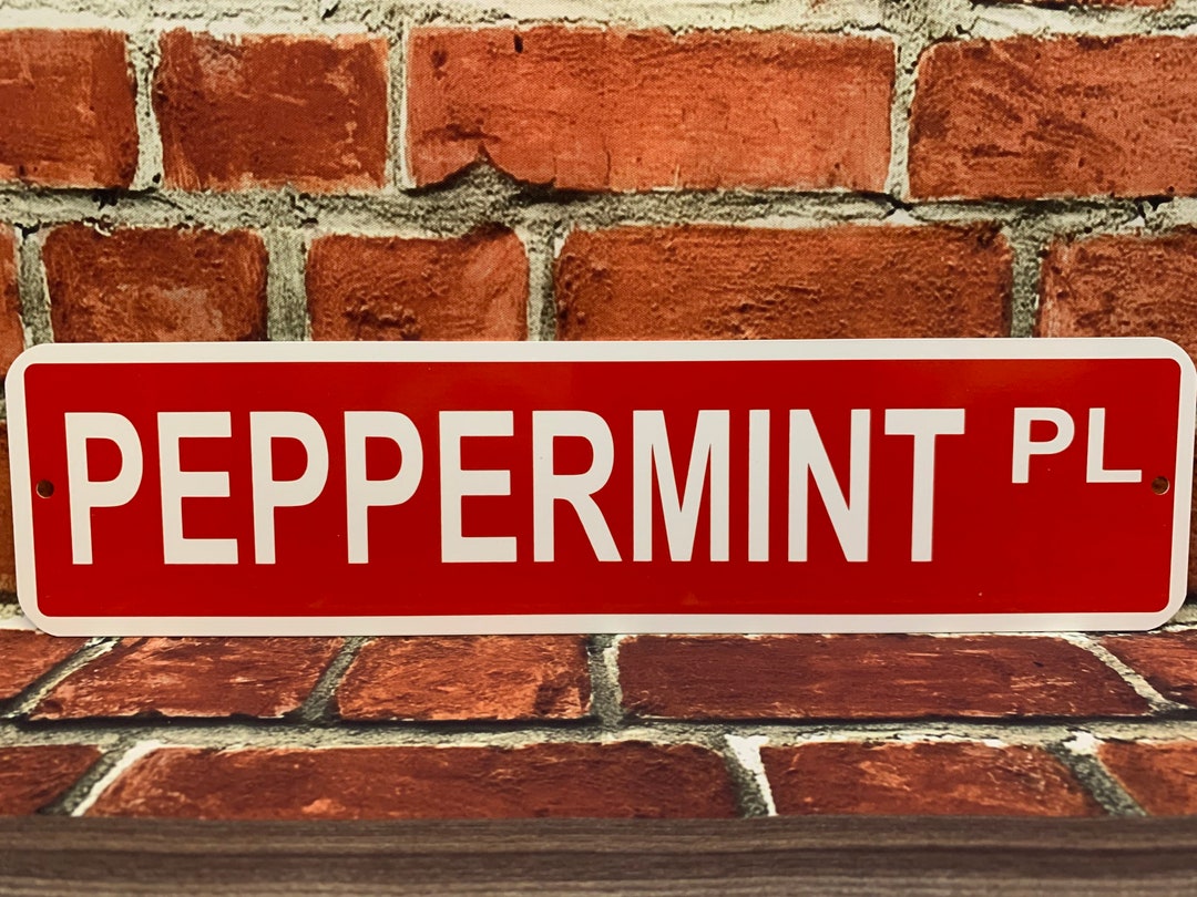 Peppermint Place METAL Christmas Street Sign 3x12 New & Handmade - Etsy