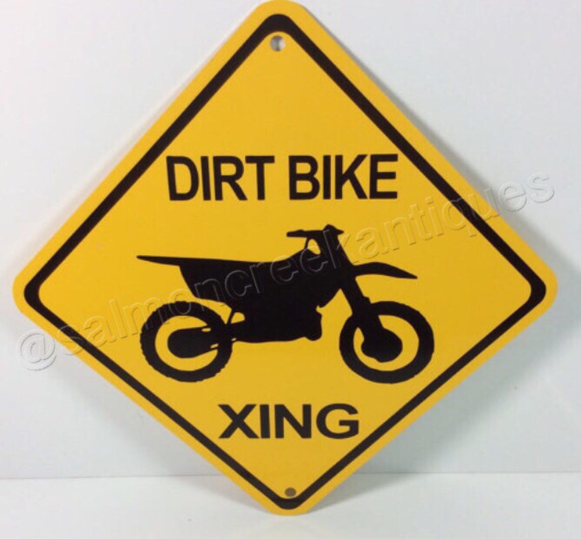 Dirt Bike Xing Mini Metal Yellow Caution Crossing Sports - Etsy