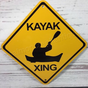 Kayak Xing Mini Metal Yellow Caution Crossing Sports Sign 6"x6" or 12 ...