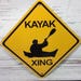 Kayak Xing Mini Metal Yellow Caution Crossing Sports Sign 6x6 or 12x12 ...