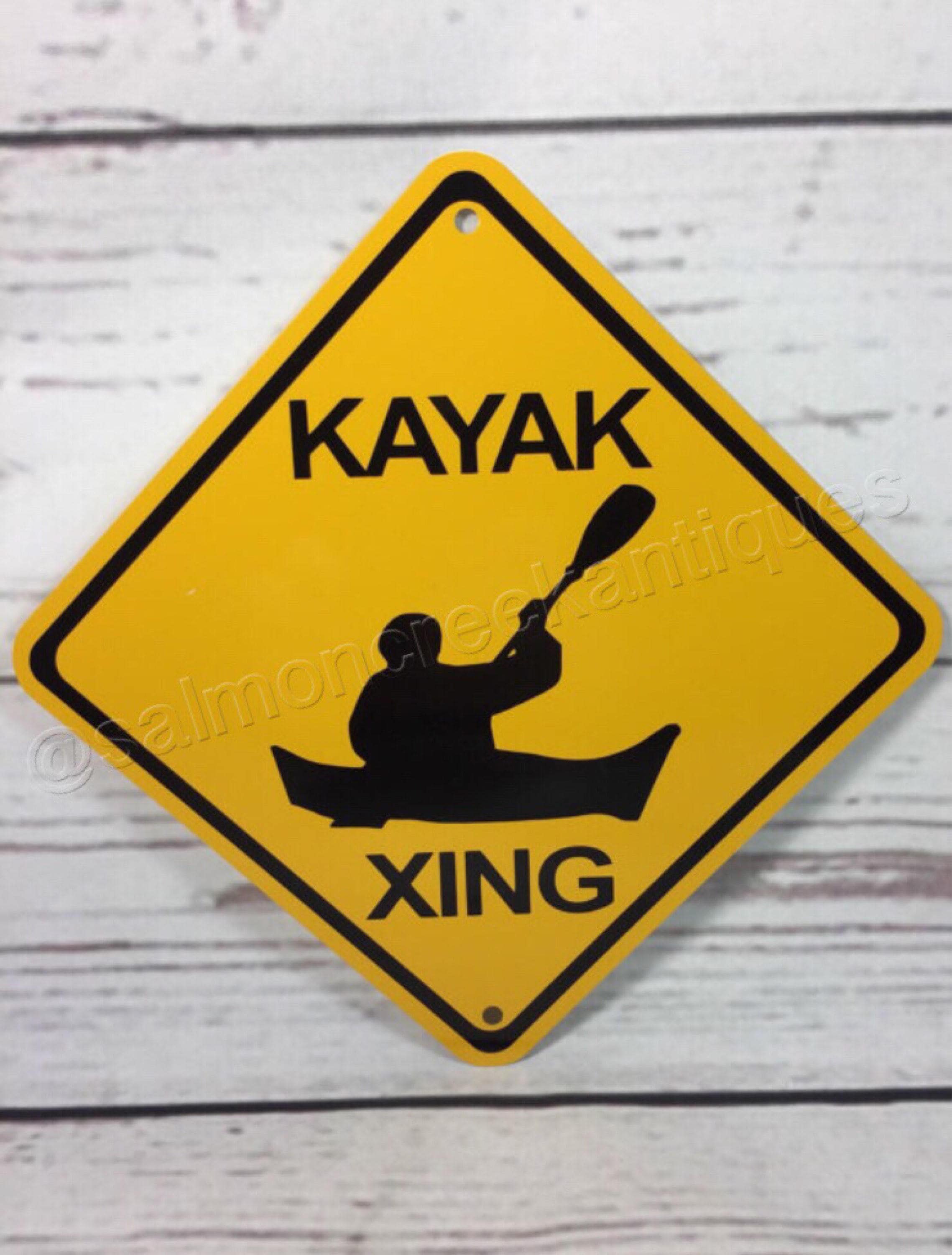 Kayak Xing Mini Metal Yellow Caution Crossing Sports Sign | Etsy