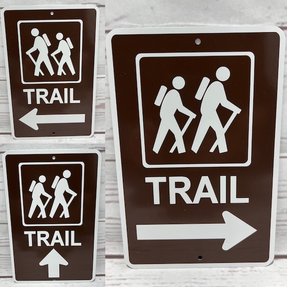 Hiking Sign Stickers On A Trailhead Sign, Taos New Mexico, USA