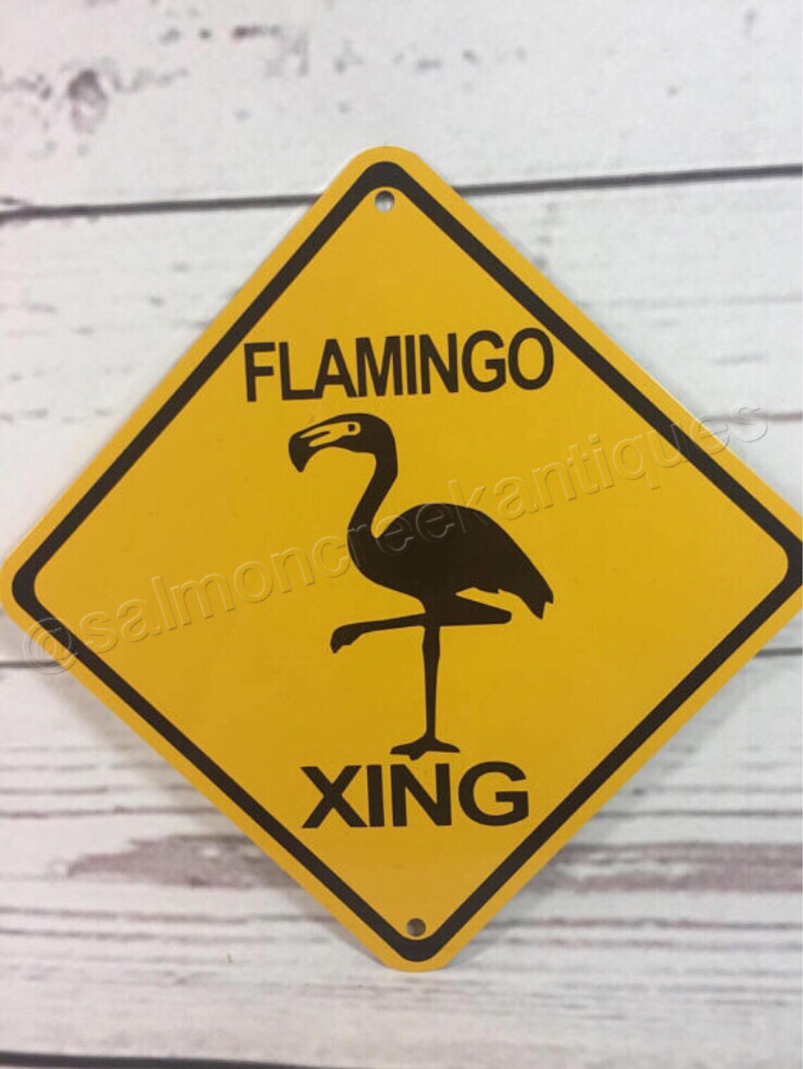 Flamingo Xing Mini Metal Yellow Beach Caution Crossing Sign - Etsy