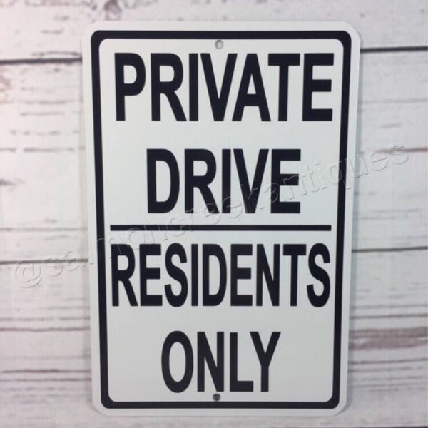 Private Road Residents Only Sign - Etsy