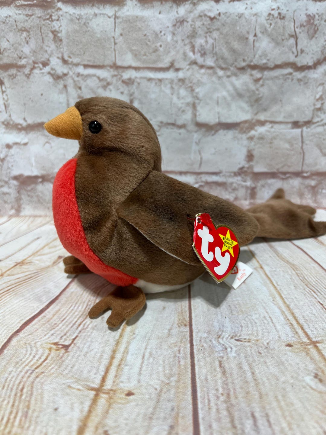 Vintage 1998 TY Early the Red Robin Bird Plush Stuffed Animal the ...