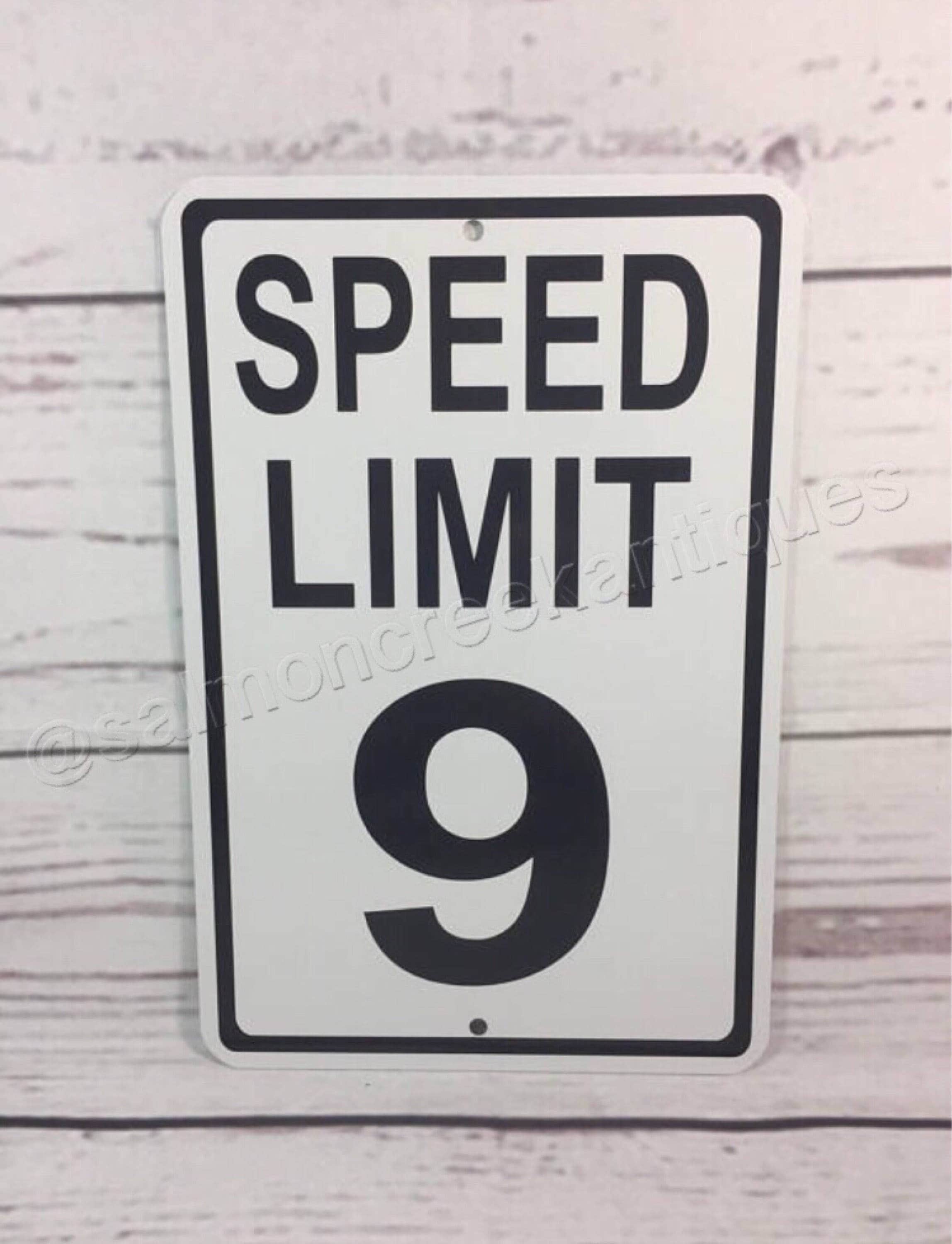 Speed Limit 9 Metal Street Traffic Sign NEW 9MPH 9th Ninth - Etsy