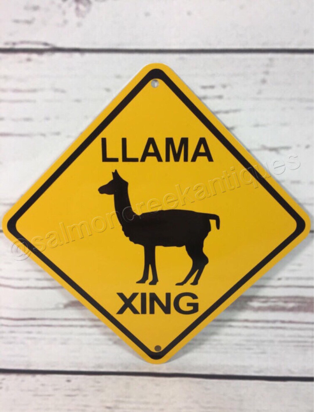Llama Xing Metal Sign: Yellow Farm Animal Crossing Caution Sign - Etsy