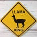 Llama Xing Mini Metal Yellow Farm Caution Crossing Sign - Etsy