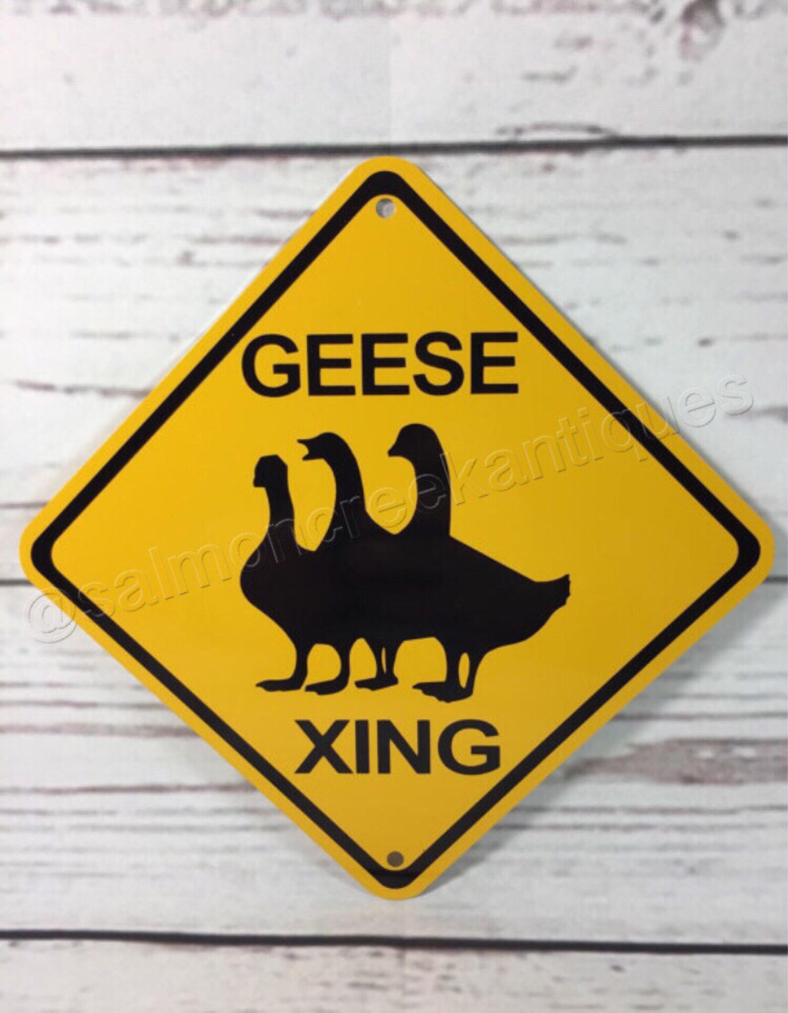 Geese Xing Mini Metal Yellow Caution Goose Crossing Farm Sign | Etsy