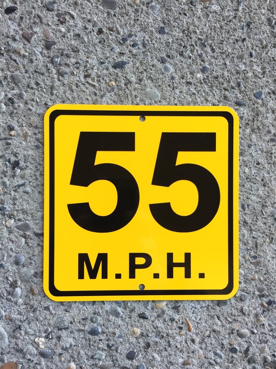 Speed Limit 55 MPH Metal Caution Street Sign 6x6 | Etsy